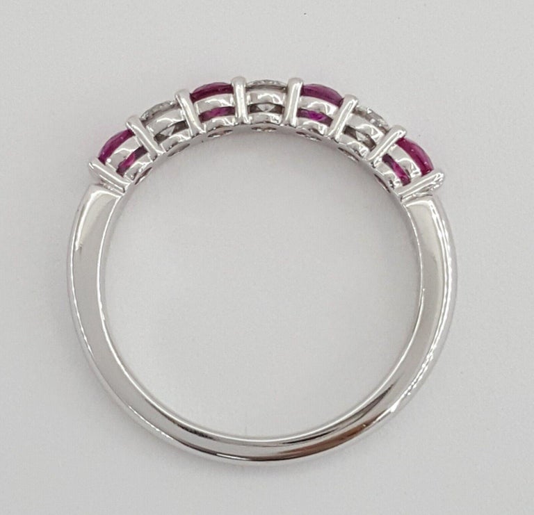 Tiffany and Co. Embrace Platinum Brilliant Cut and Rubies Band Ring For ...