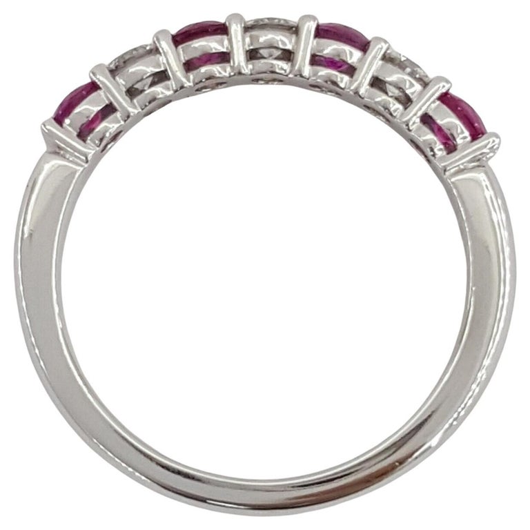 Tiffany and Co. Embrace Platinum Brilliant Cut and Rubies Band Ring For ...