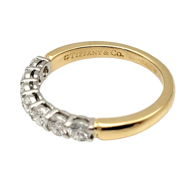 Tiffany and Co. Embrace Semi-Eternity 7 Diamond Band Ring Platinum and ...