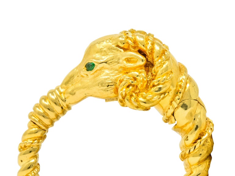 Tiffany and Co. Emerald 18 Karat Yellow Gold Ram Aries Zodiac Ring ...
