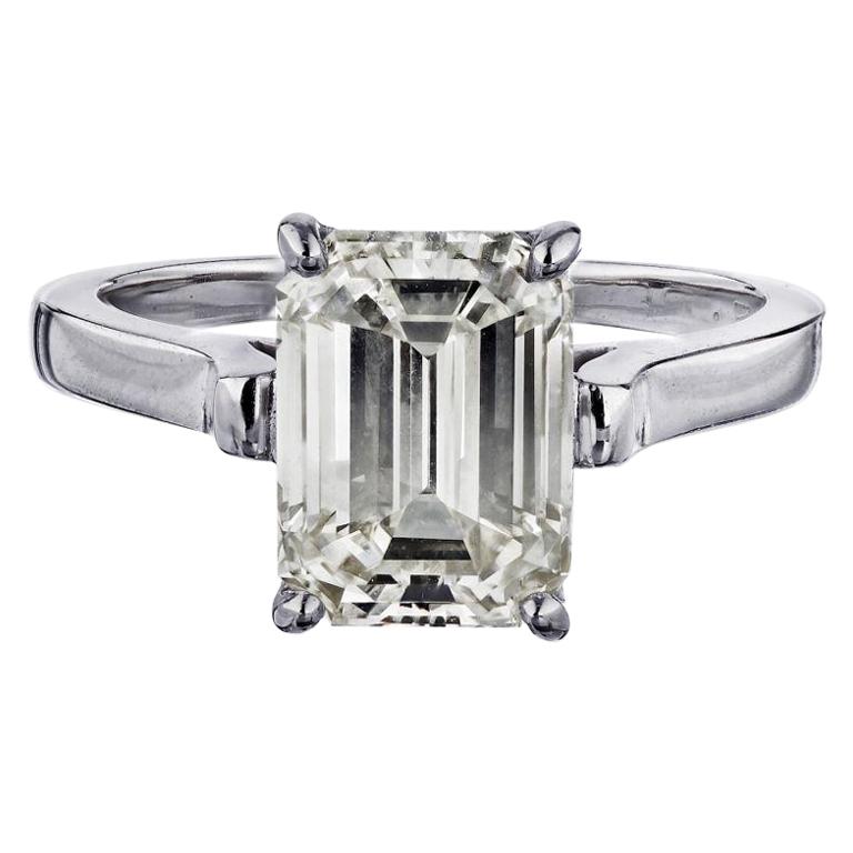 Tiffany and Co. Emerald Cut Diamond Solitaire Engagement Ring For Sale ...