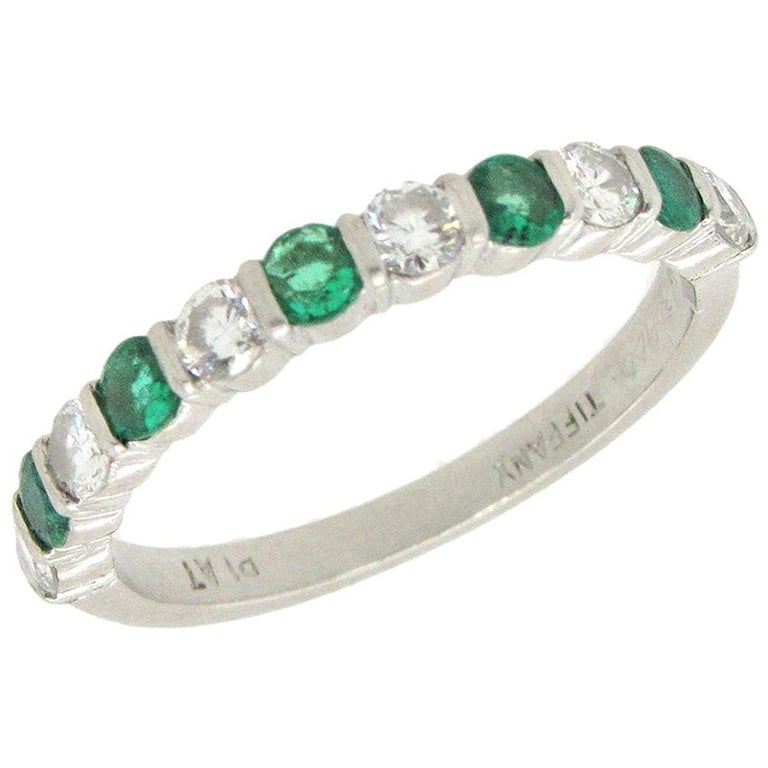Tiffany and Co. Emerald Diamond Band at 1stDibs