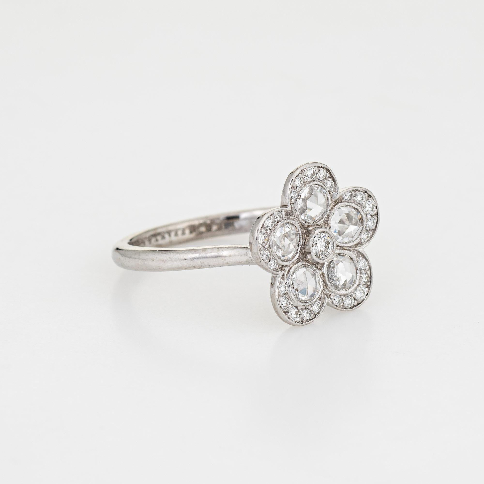 Tiffany and Co Enchant Flower Ring Estate Platinum Fine Signed Jewelry ...