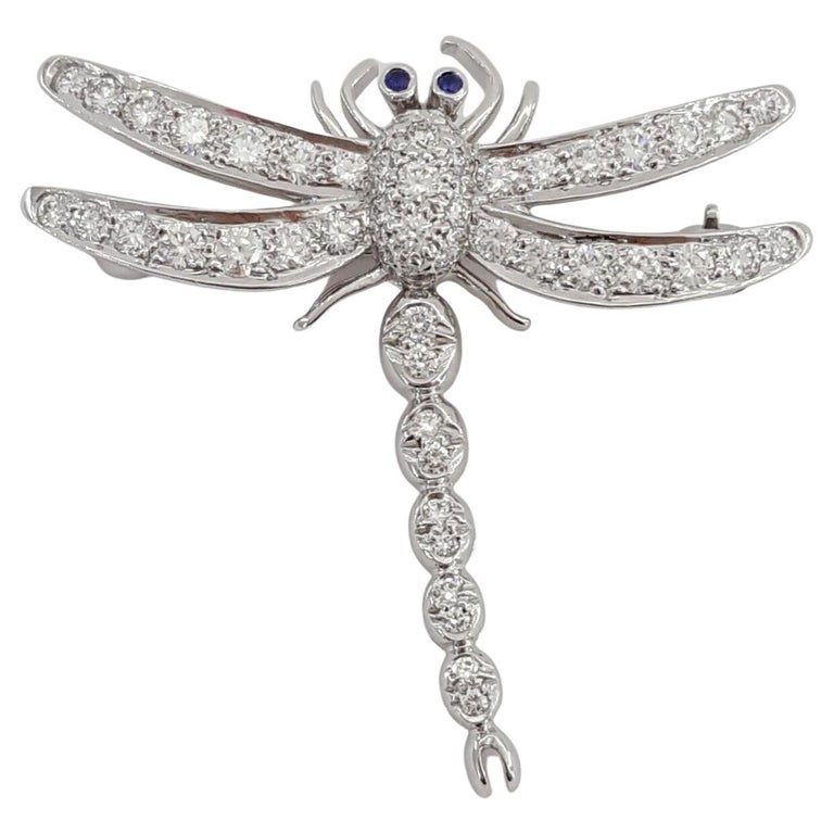 Tiffany and Co. Enchant Platinum 0.56 ct Round Cut Diamond and Blue ...