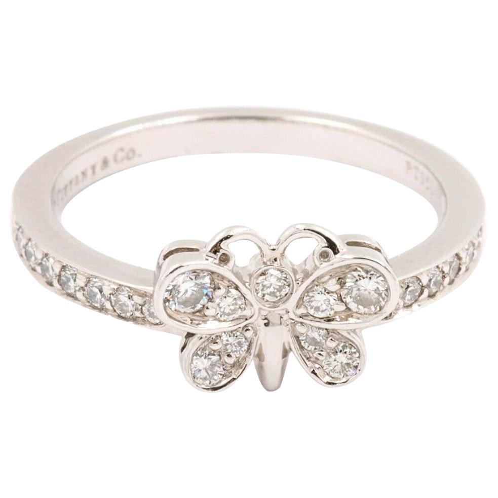 Tiffany and Co. Enchant Round Diamond Butterfly Ring in Platinum 0.21 ...