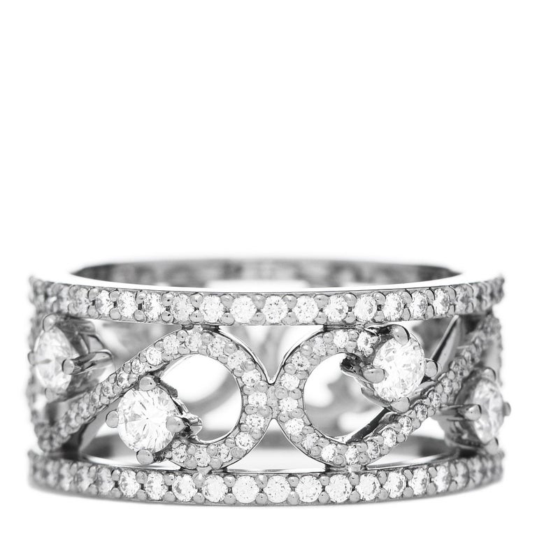 Tiffany and Co Enchant Scroll Diamond Band Ring in Platinum 1.70 tcw ...