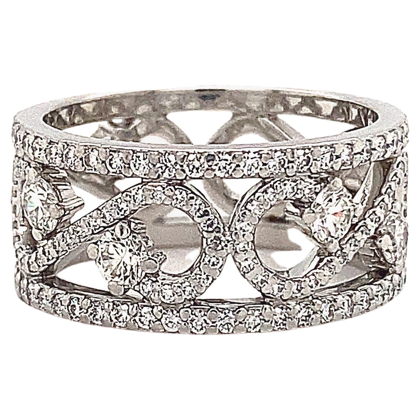 Tiffany and Co Enchant Scroll Diamond Band Ring in Platinum 1.70 tcw ...