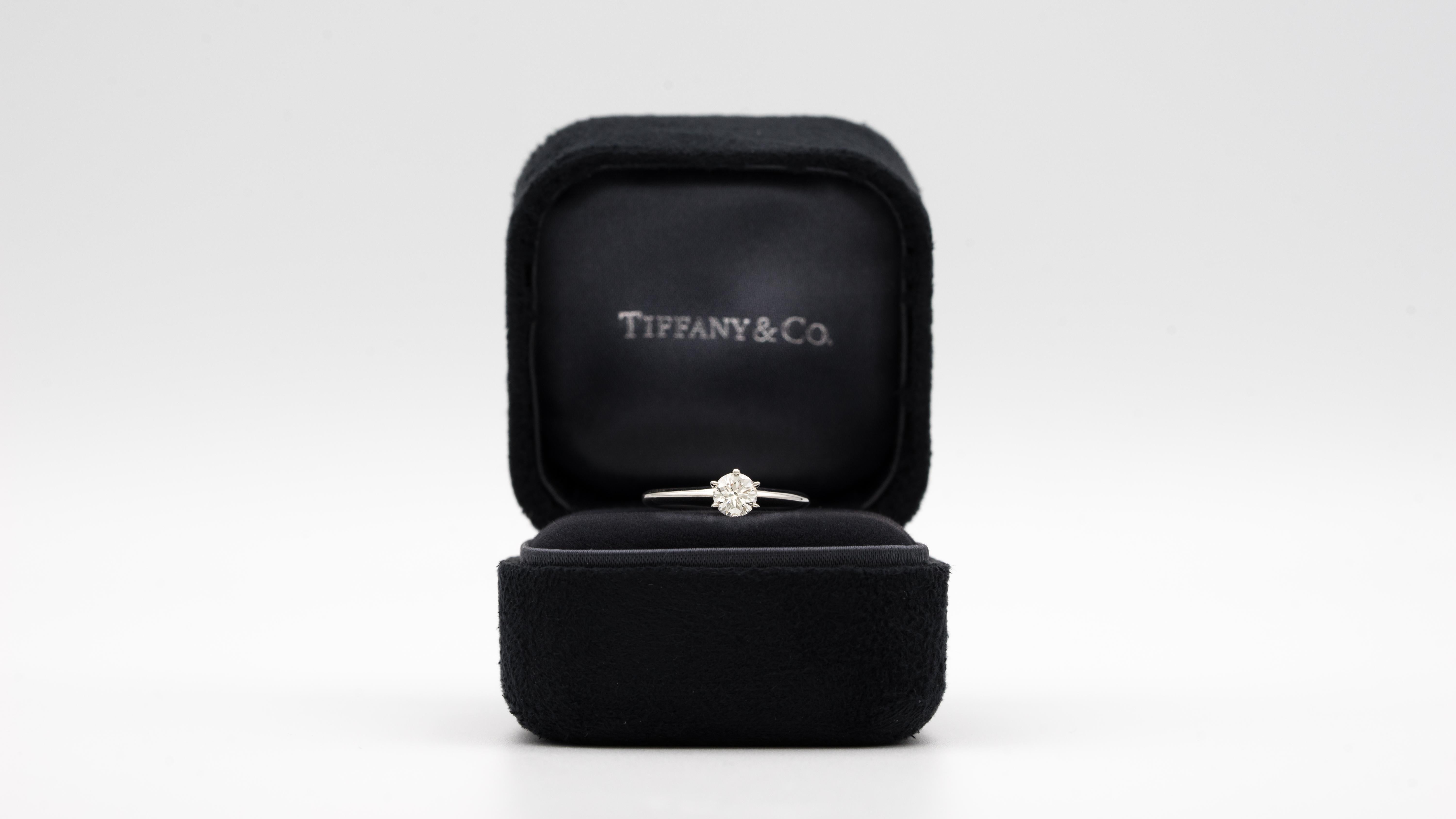 Tiffany and Co. Engagement Ring with 1.28 Carat Centre in Platinum ($18 ...