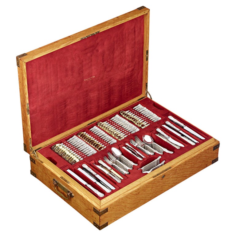 Tiffany and Co. English King Gilded Cutlery Service, 216 Pieces For ...