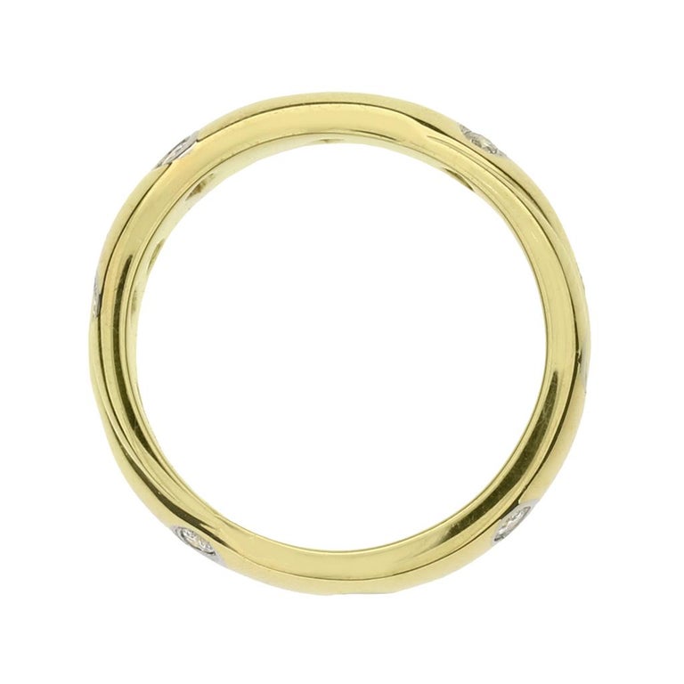 Tiffany and Co Entwined Etoile Diamond 18K and Platinum Ring at 1stDibs