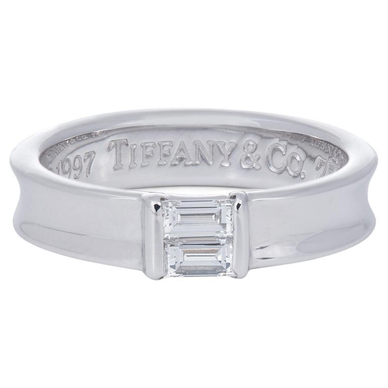 Tiffany and Co. 'Essential' White Gold Diamond Ring For Sale at 1stDibs
