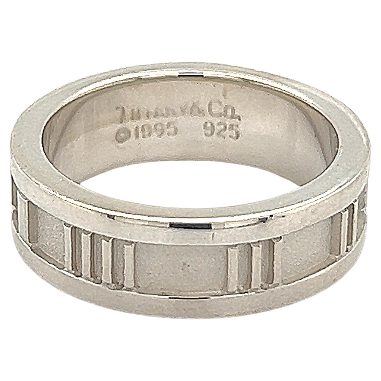 Tiffany and Co. Somerset Sterling Silver Mesh Chain Link Ring, size 7.5 ...