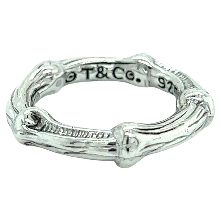 Tiffany and Co. Estate Bamboo Ring Sterling Silver For Sale at 1stDibs