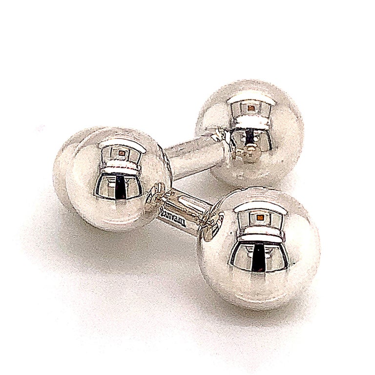 Tiffany and Co. Estate Barbell Cufflinks Sterling Silver at 1stDibs