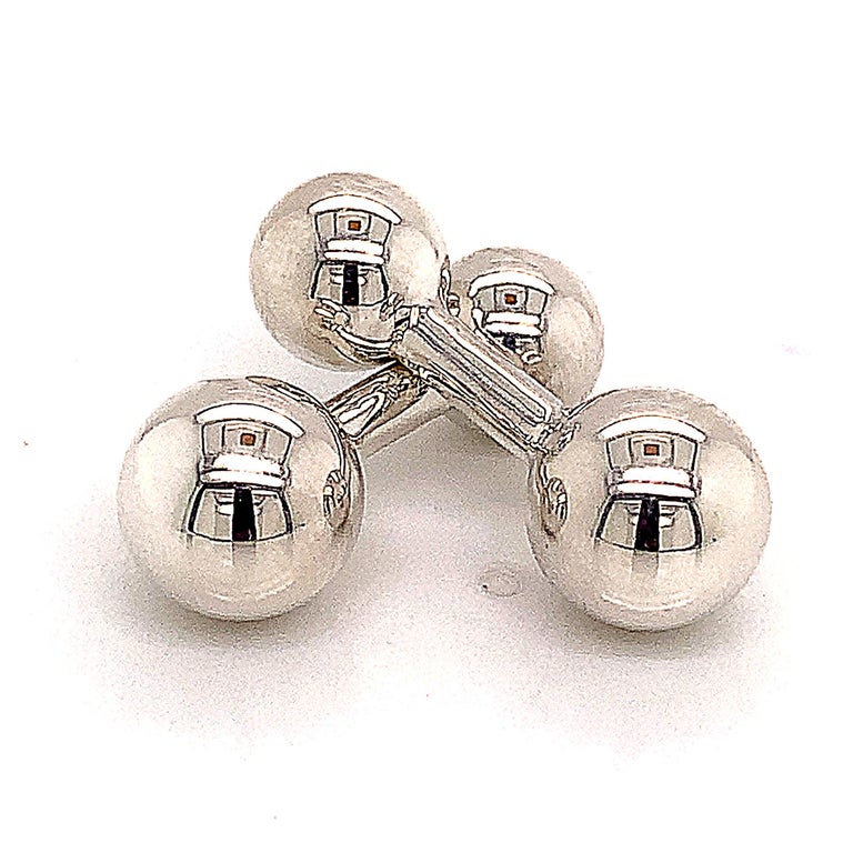 Tiffany and Co. Estate Barbell Cufflinks Sterling Silver at 1stDibs