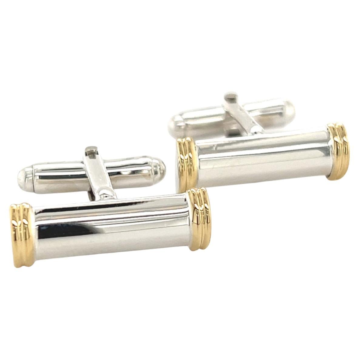 Vintage Tiffany and Co Square Cufflinks Sterling Silver 18k Yellow Gold ...