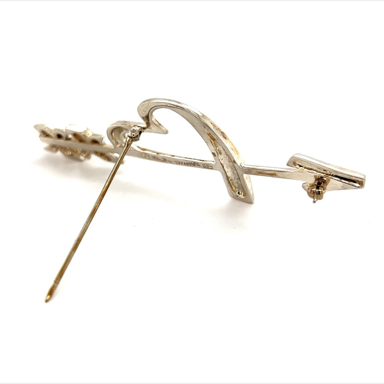 Tiffany and Co Estate Heart and Arrow Brooch Silver By Paloma Picasso ...