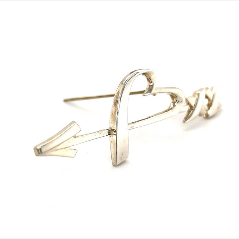 Tiffany and Co Estate Heart and Arrow Brooch Silver By Paloma Picasso ...