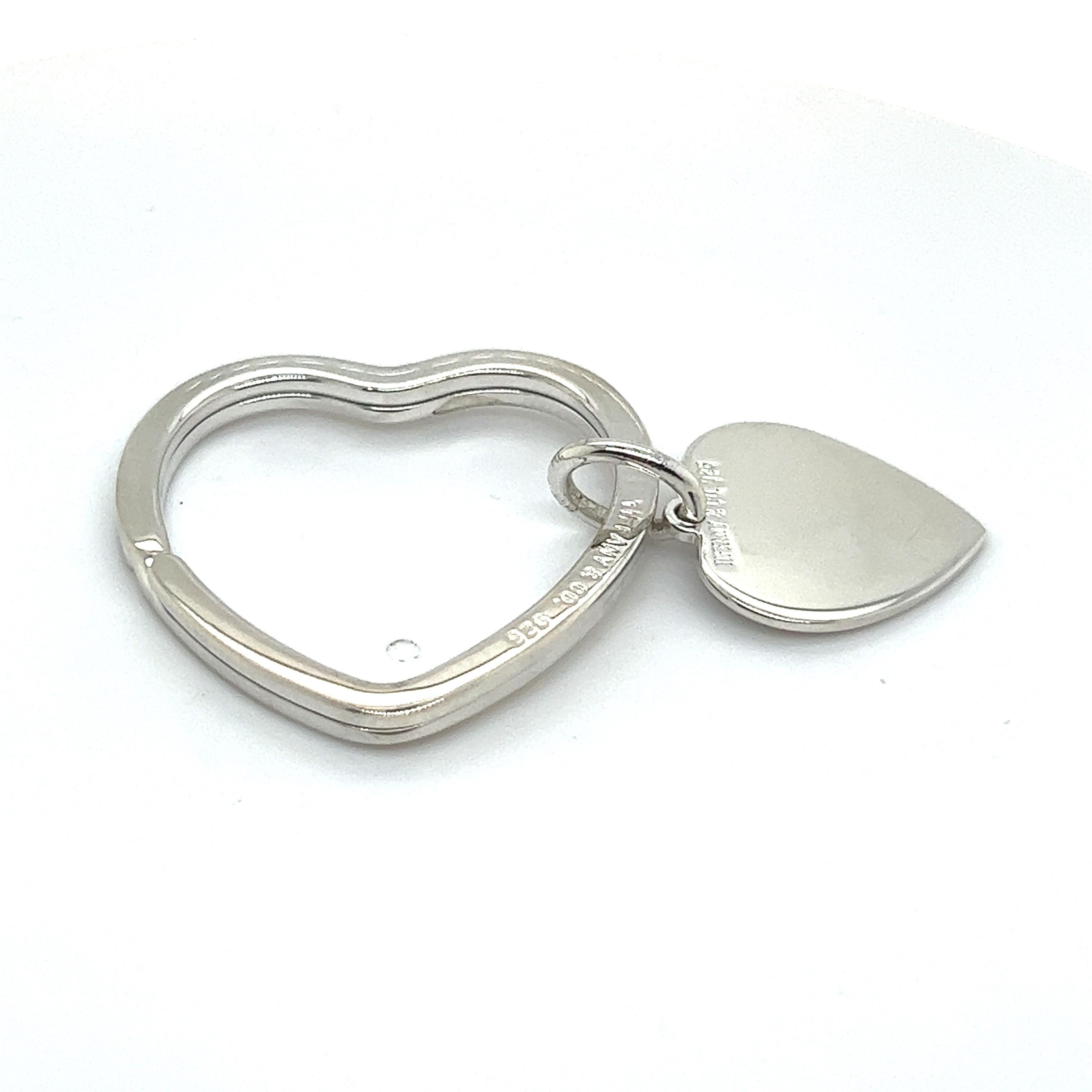 Tiffany and Co Estate Heart Keychain Silver For Sale at 1stDibs