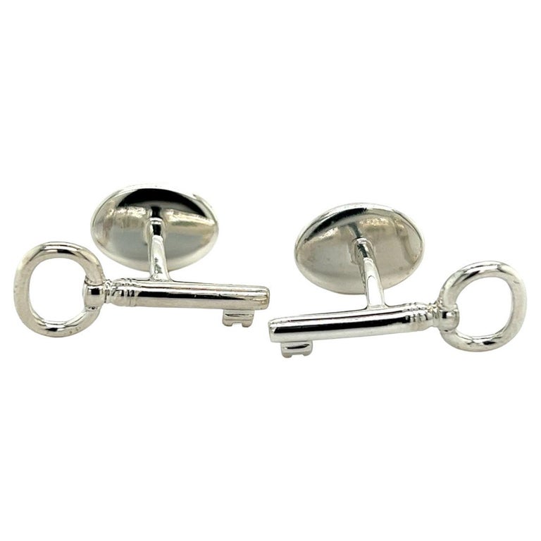 Tiffany and Co. Estate Key Cufflinks Sterling Silver For Sale at 1stDibs
