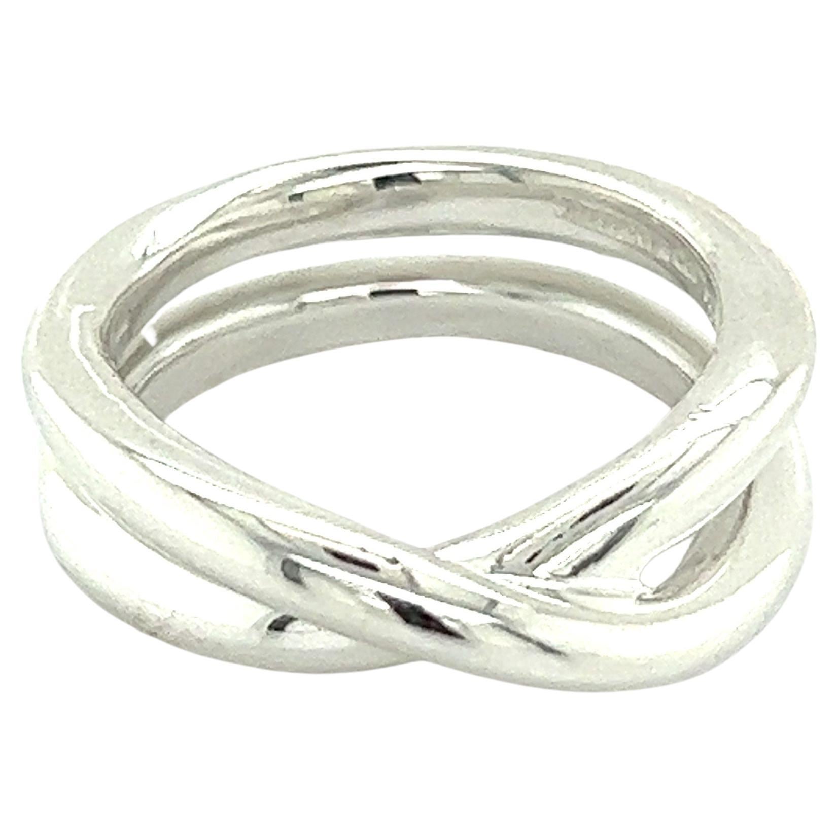 Tiffany and Co Estate Le Circle Ring 6 Sterling Silver For Sale at 1stDibs