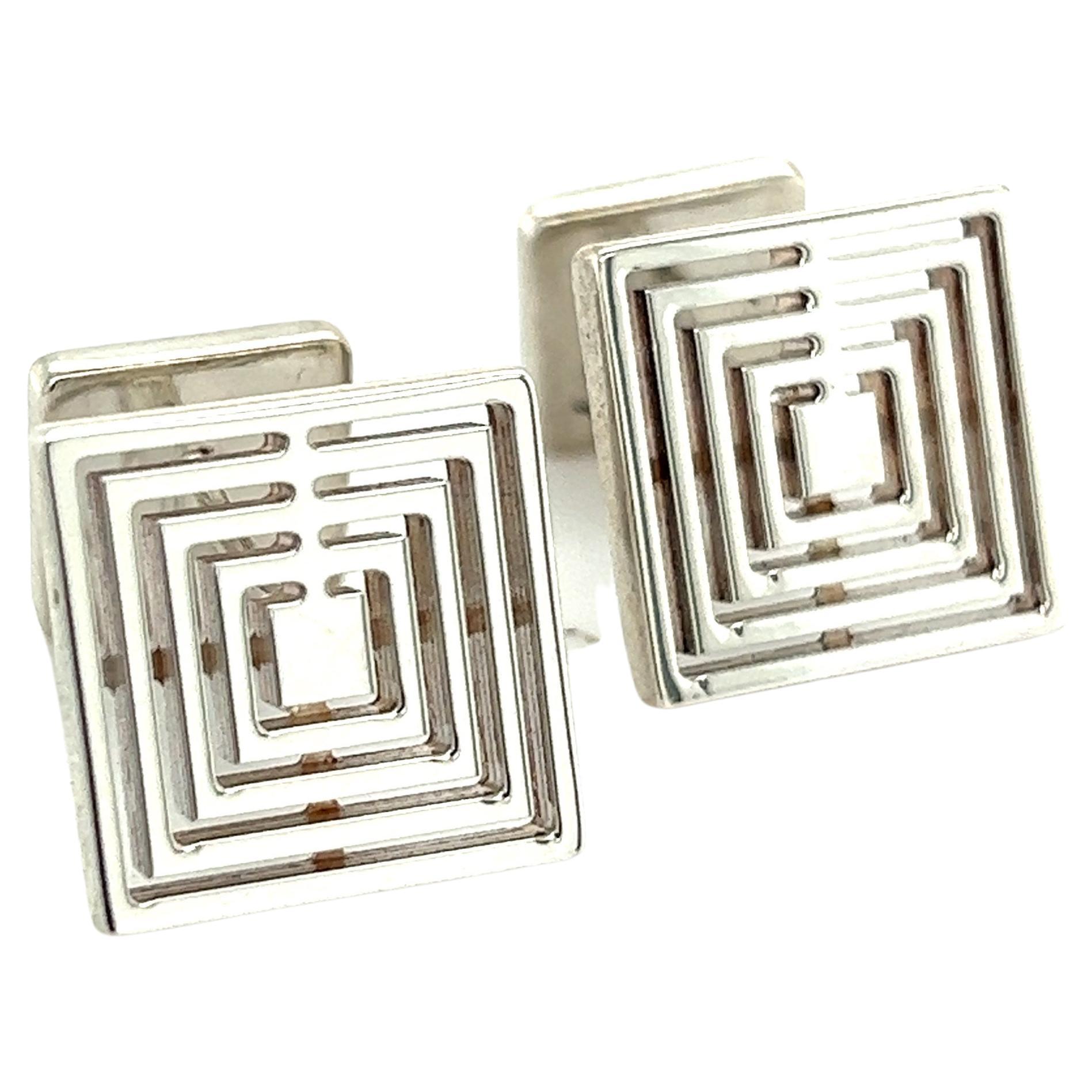 Tiffany and Co Estate Mens Cufflinks Silver For Sale at 1stDibs