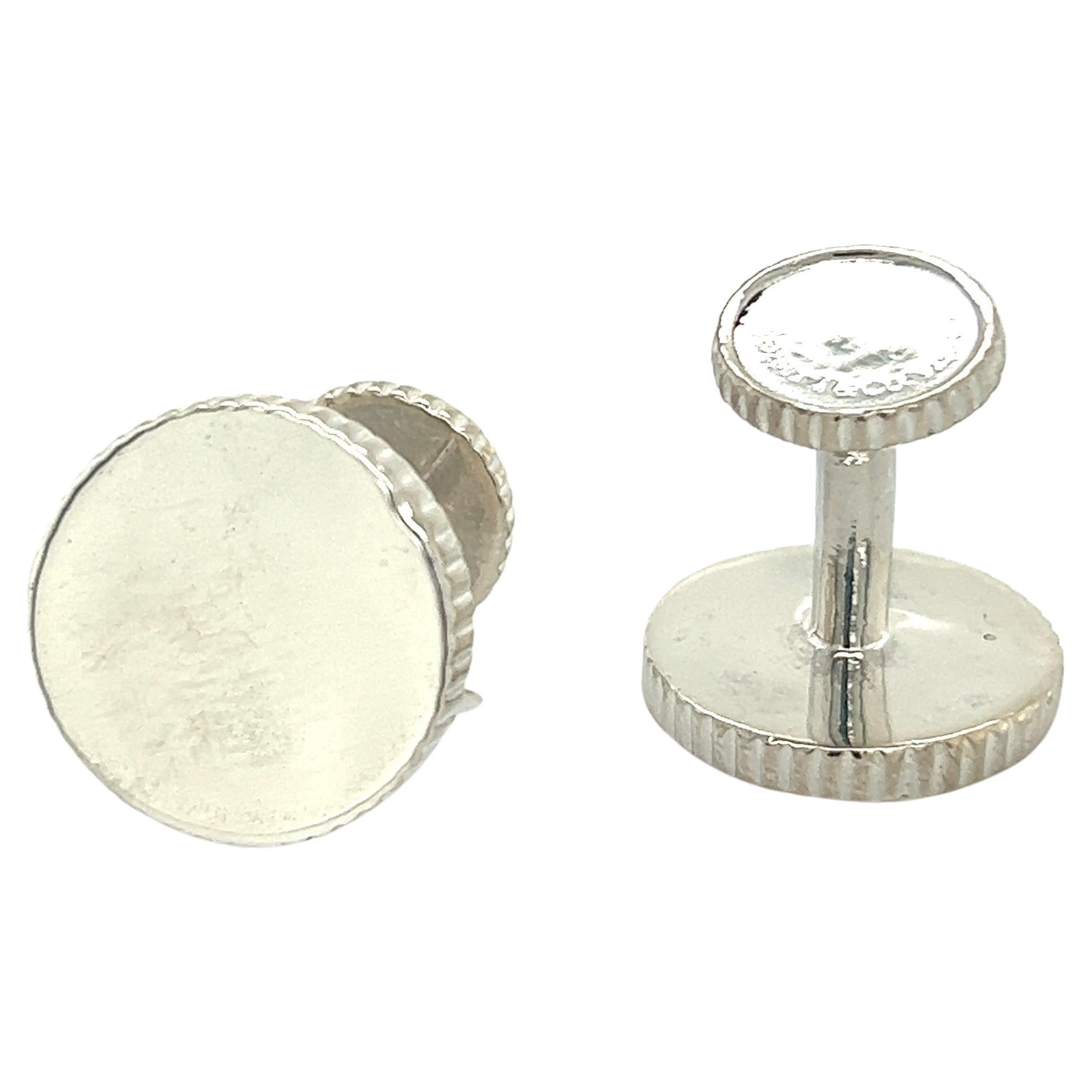 Tiffany and Co Estate Mens Cufflinks Silver For Sale at 1stDibs