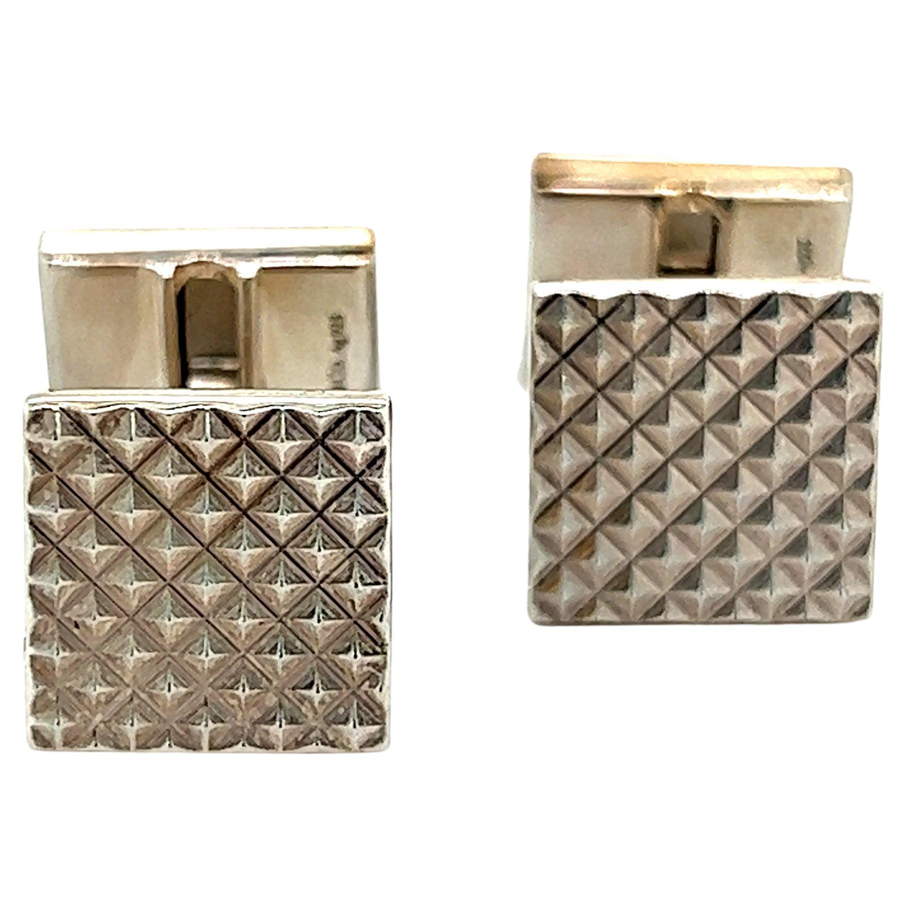 Tiffany and Co Estate Mens Cufflinks Silver For Sale at 1stDibs