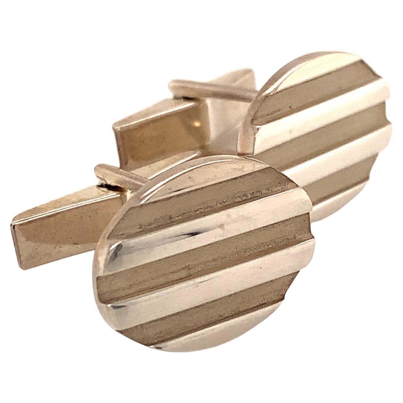 Sterling Silver Guilloche Enamel Cufflinks For Sale at 1stDibs