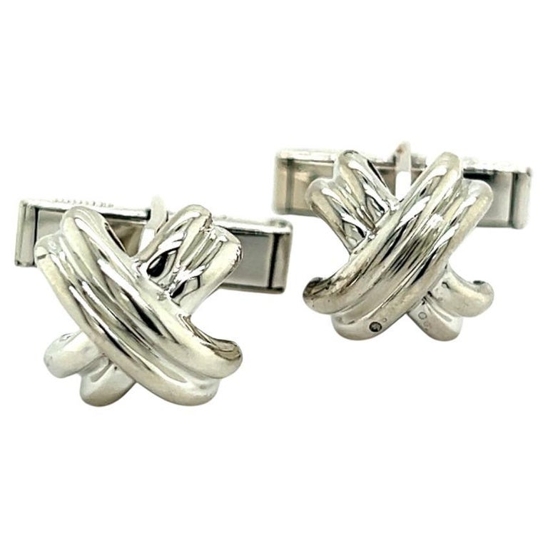 Tiffany and Co Estate x Signature Cufflinks Sterling Silver For Sale at ...