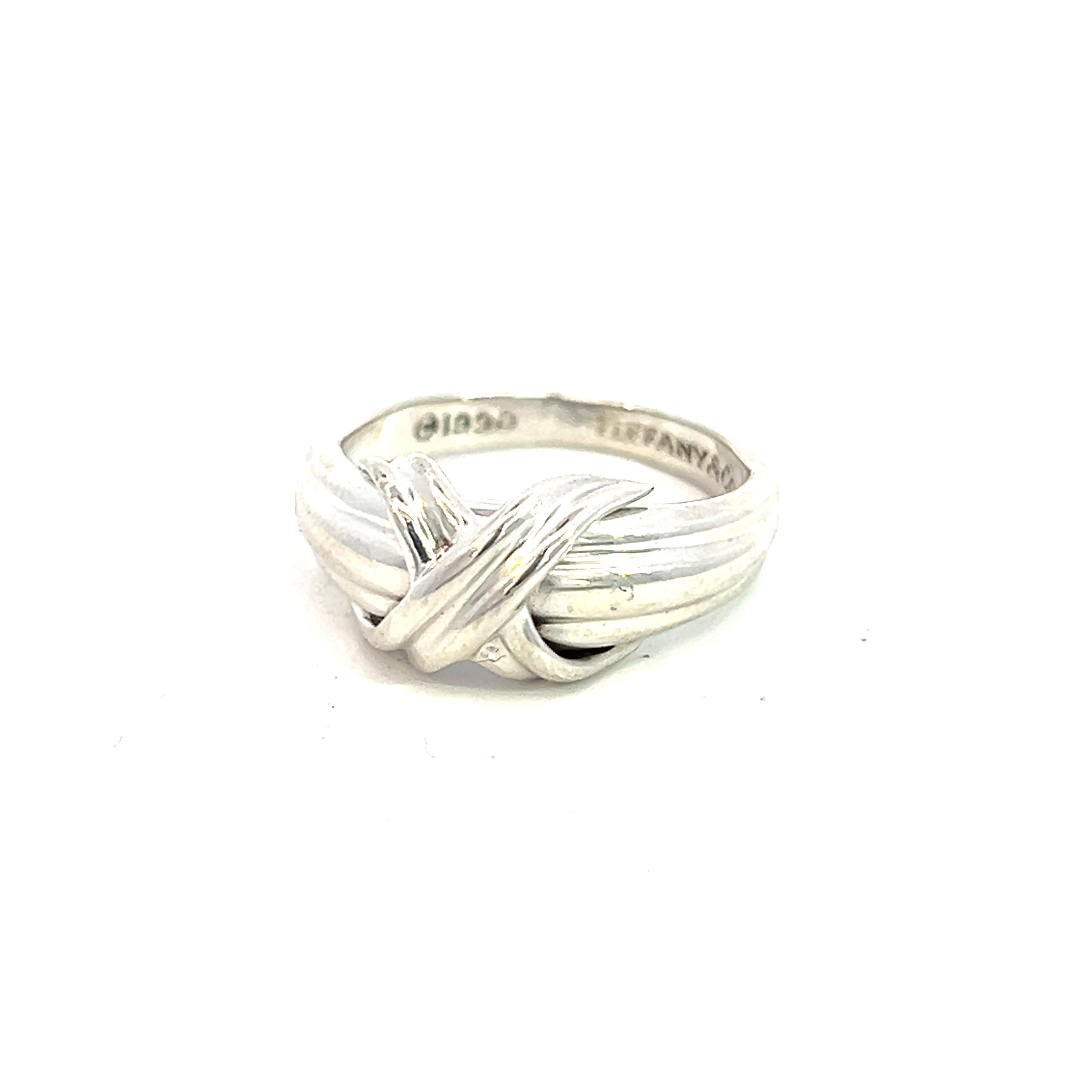 Tiffany and Co Estate X Signature Ring 6 Sterling Silver For Sale at ...