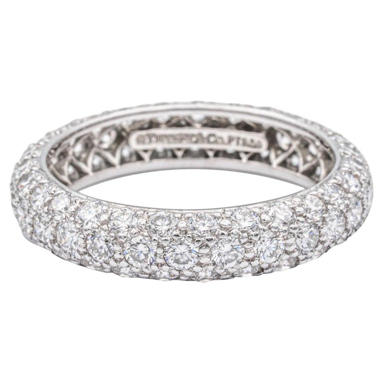 Tiffany and Co. 3 Row Etoile Diamond Pave Platinum Eternity Band Ring 1 ...