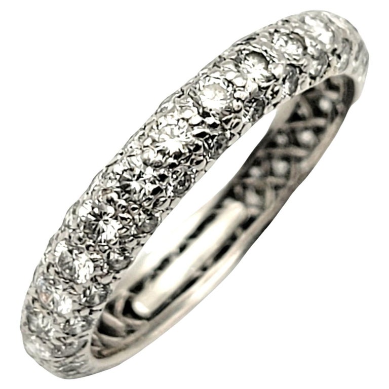 Tiffany and Co. Etoile Pave Diamond Eternity Band Ring Platinum 1.76 ...