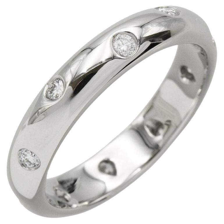 TIFFANY and Co. Etoile Platinum Diamond 4mm Band Ring 9 For Sale at 1stDibs