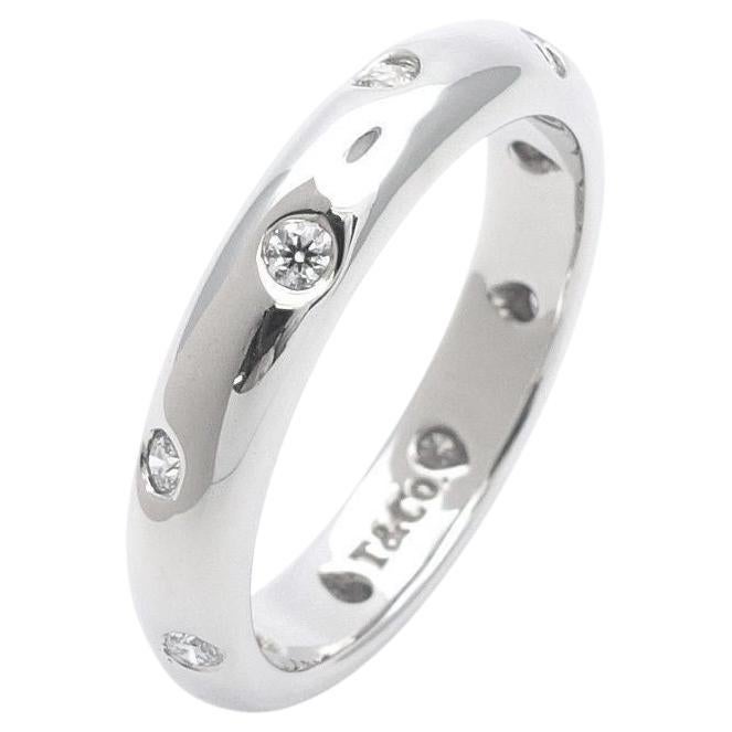 TIFFANY and Co. Etoile Platinum Diamond 4mm Band Ring 5.5 For Sale at ...