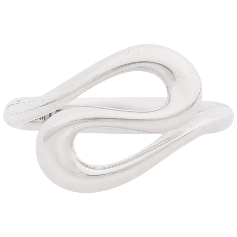 TIFFANY and CO F/W 2004 Elsa Peretti “Open Wave” Swirled Sterling ...