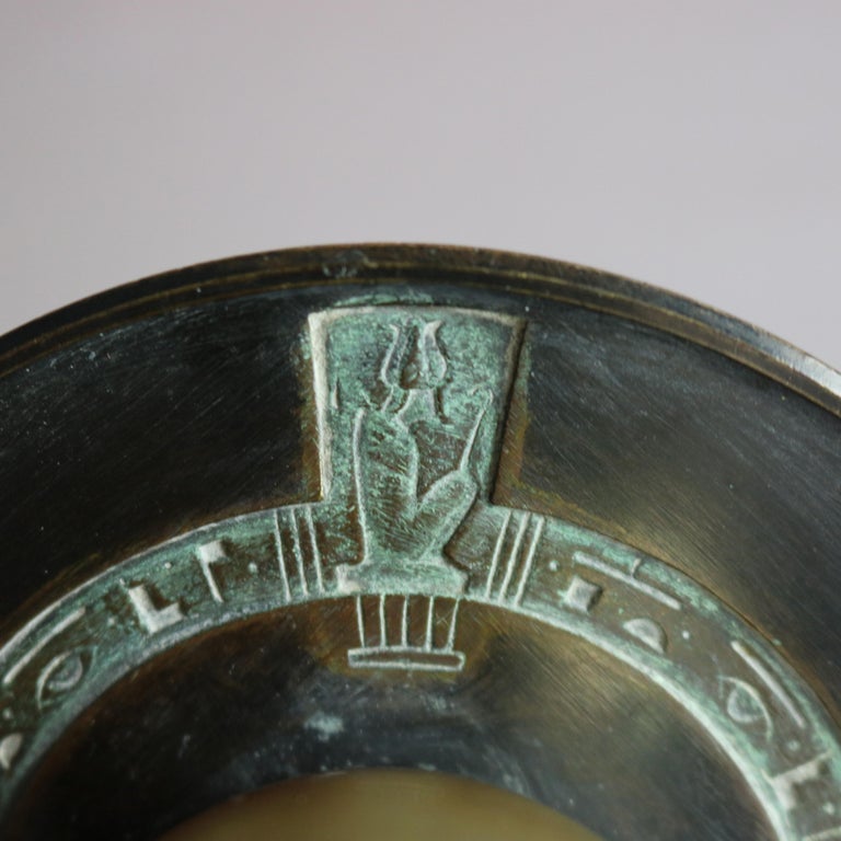 Tiffany and Co. Favrile Art Glass and Bronze Egyptian Revival Libation ...