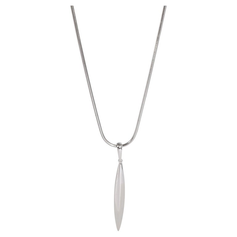 Tiffany and Co. Feather Pendant in 18K White Gold For Sale at 1stDibs