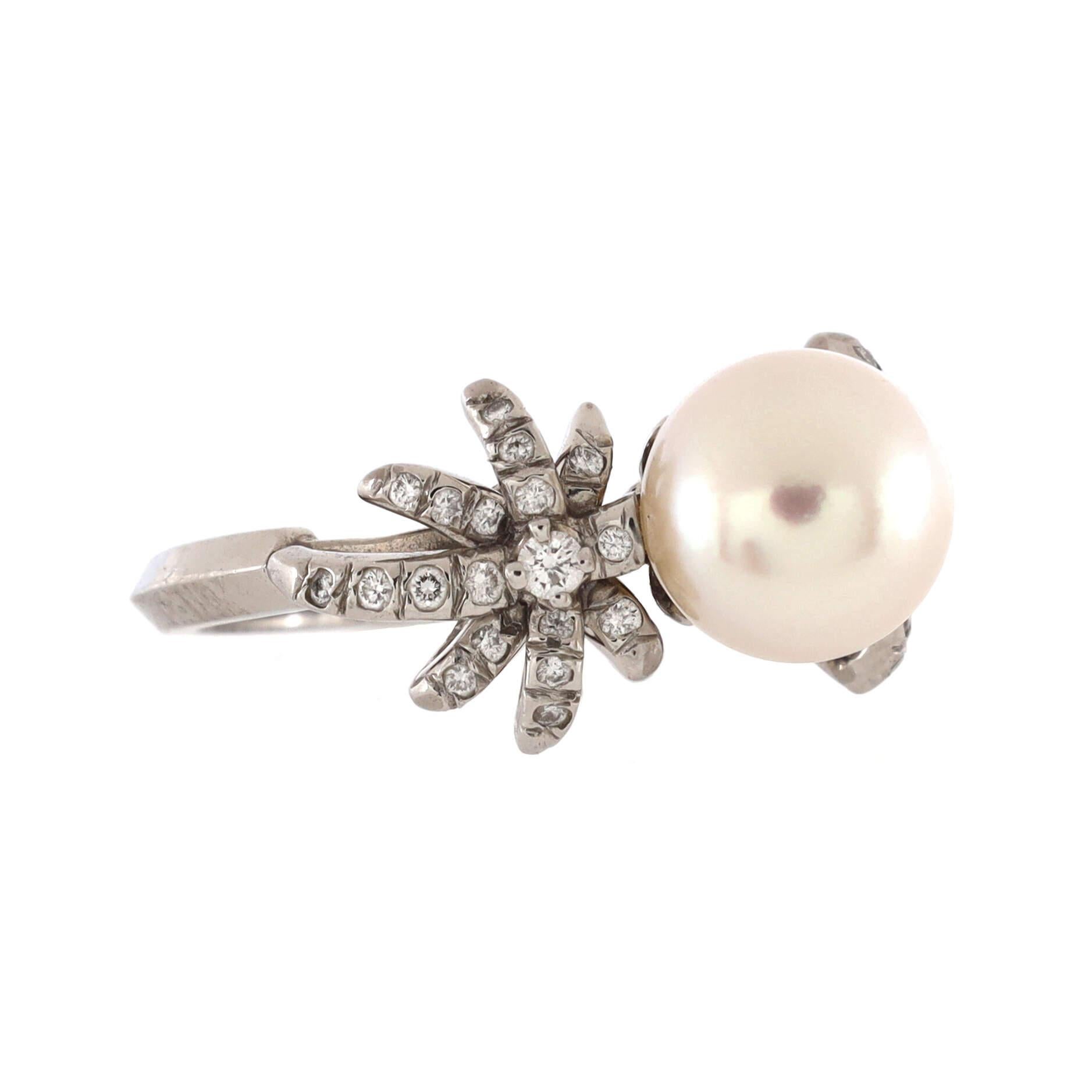 Tiffany and Co. Fireworks Ring Platinum with Diamonds and Pearl For ...