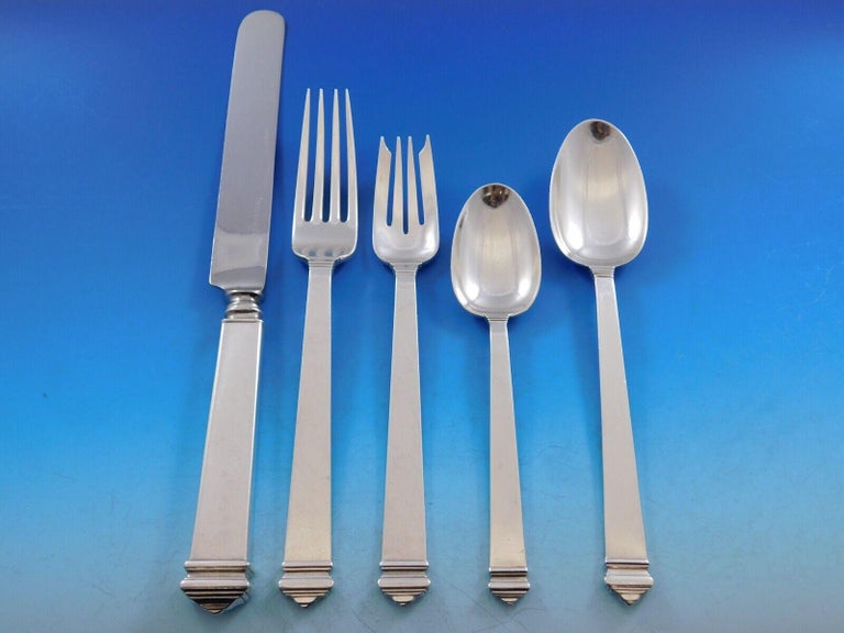 Tiffany and Co. Flatware Set Hampton Pattern 40 pieces Dinner Sterling ...