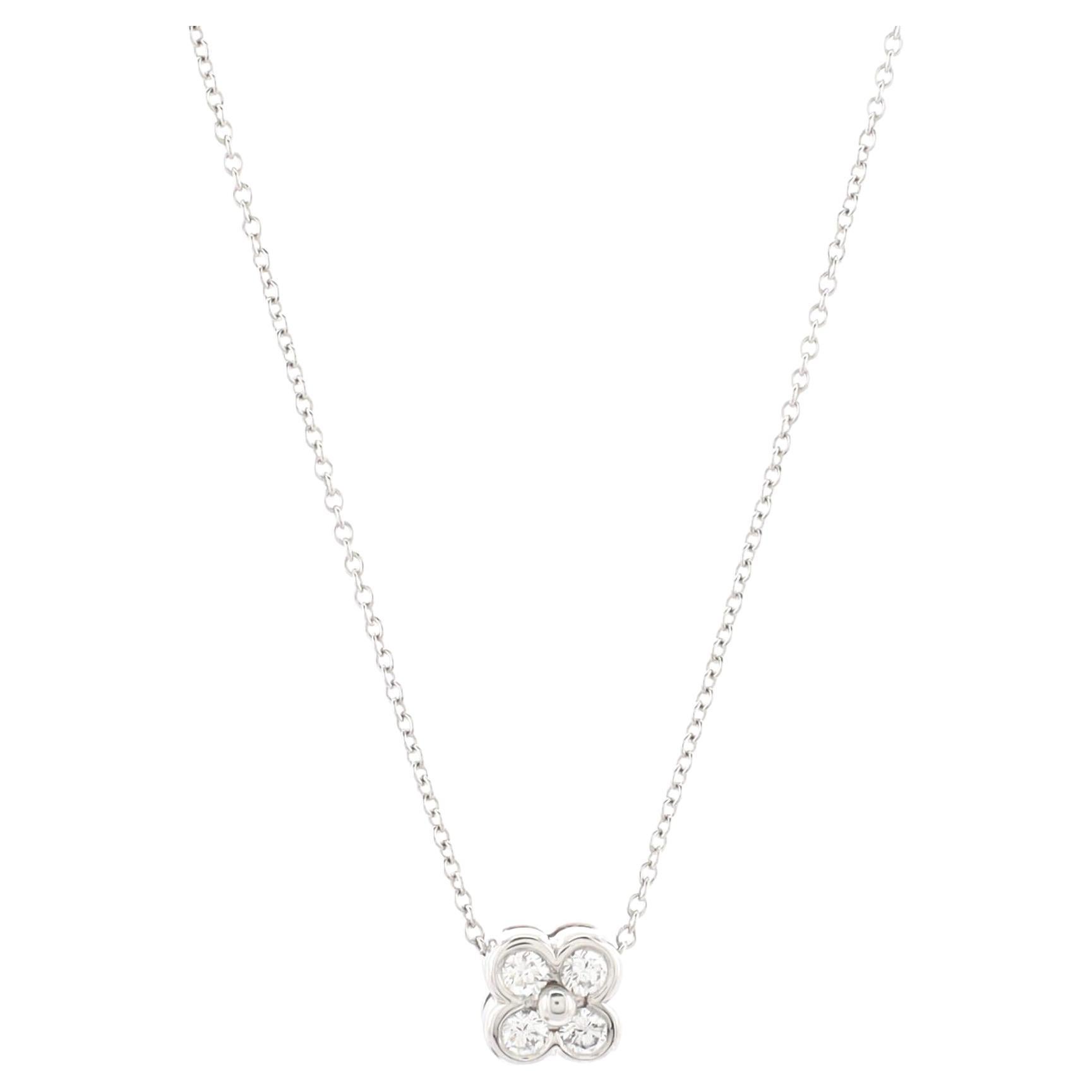 Tiffany and Co. Flower Pendant Necklace Platinum and Diamonds at 1stDibs