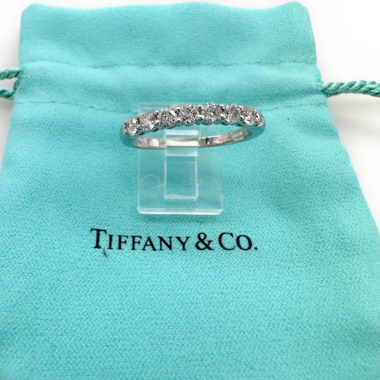 Tiffany and Co Forever Half Circle Diamonds Platinum Band Ring For Sale ...