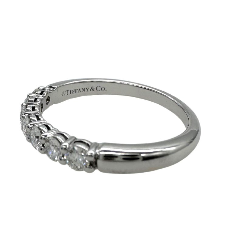 Tiffany and Co Forever Half Circle Diamonds Platinum Band Ring For Sale ...