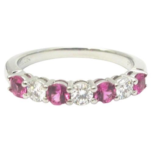 Tiffany and Co. Platinum 7 Stone Forever Half Circle Diamond Wedding ...