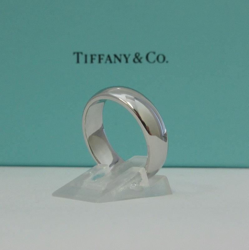 TIFFANY and Co. Forever Platinum 6mm Lucida Wedding Band Ring 8 For ...