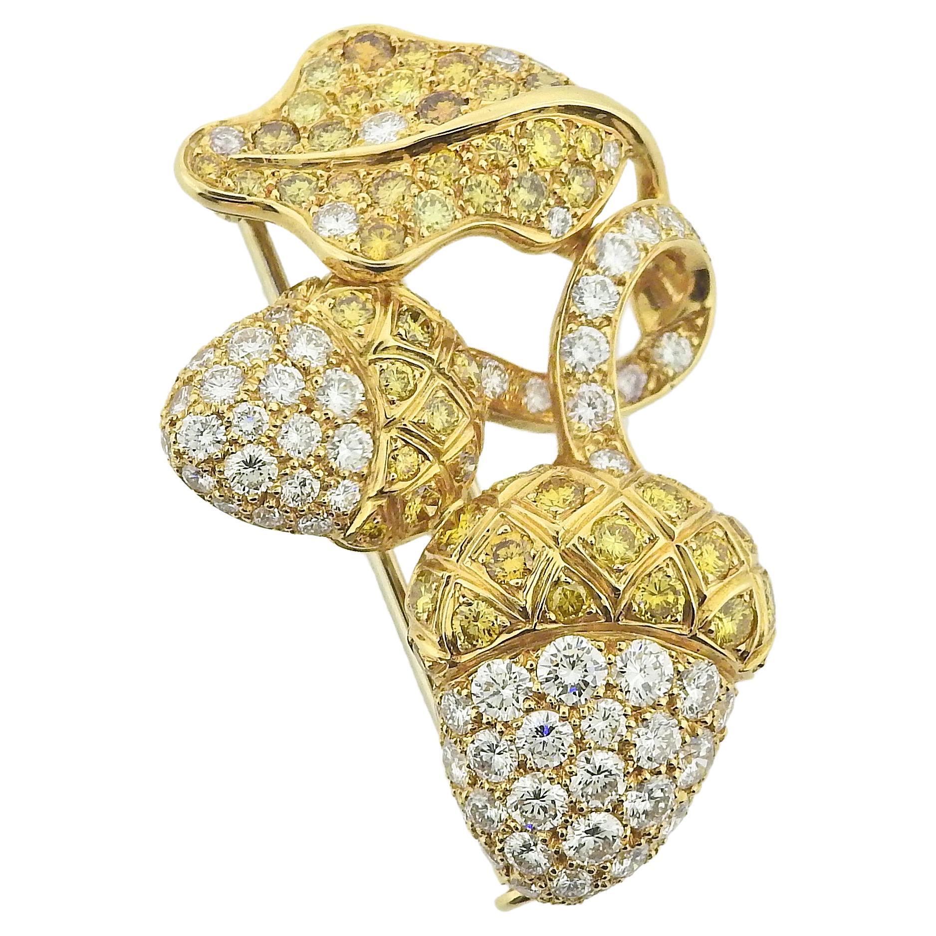 Tiffany and Company Gold Acorn Leaf Brooch at 1stDibs | acorn brooch