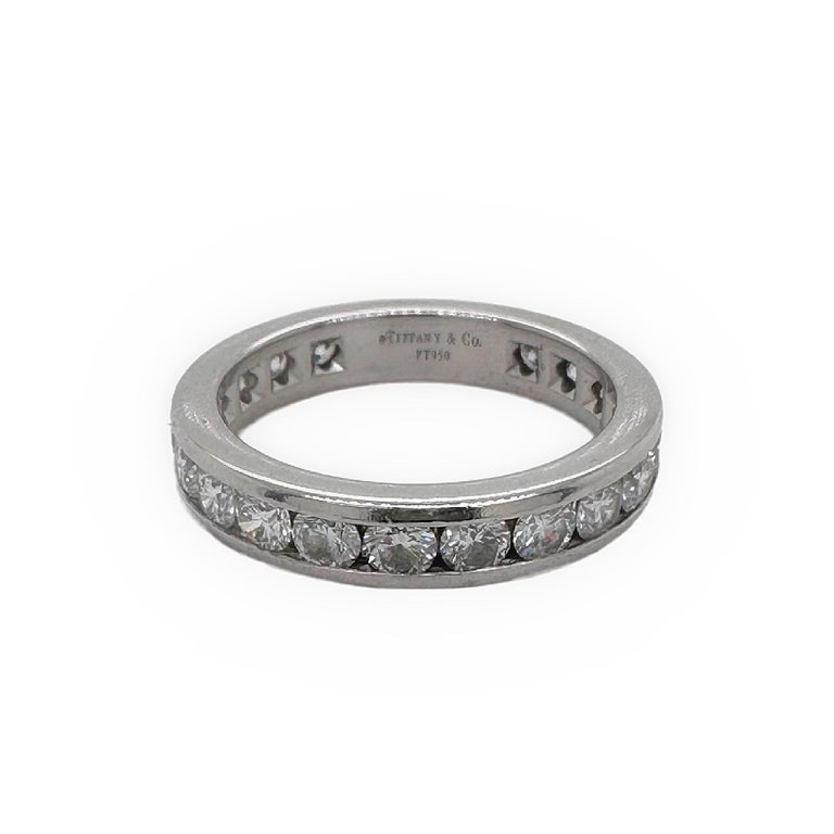Tiffany and Co. Full Circle Diamond Channel Set Eternity Band 1.95tcw Plat For Sale at 1stDibs