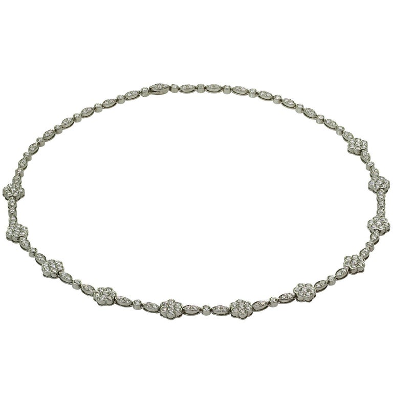 Tiffany and Co. Garden Flower Diamond Platinum Necklace For Sale at ...