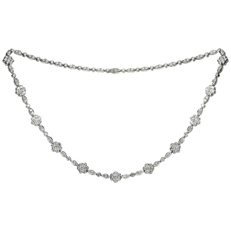 Tiffany and Co. Garden Flower Diamond Platinum Necklace For Sale at ...