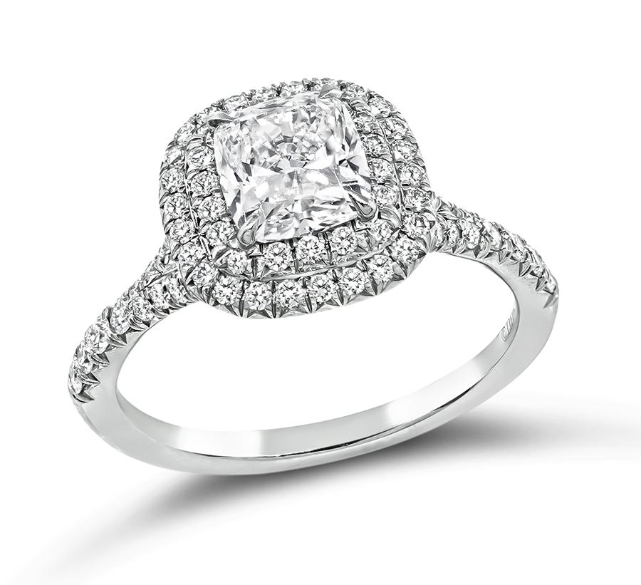 Tiffany and Co GIA Certified 0.86ct Diamond Engagement Ring For Sale at 1stDibs